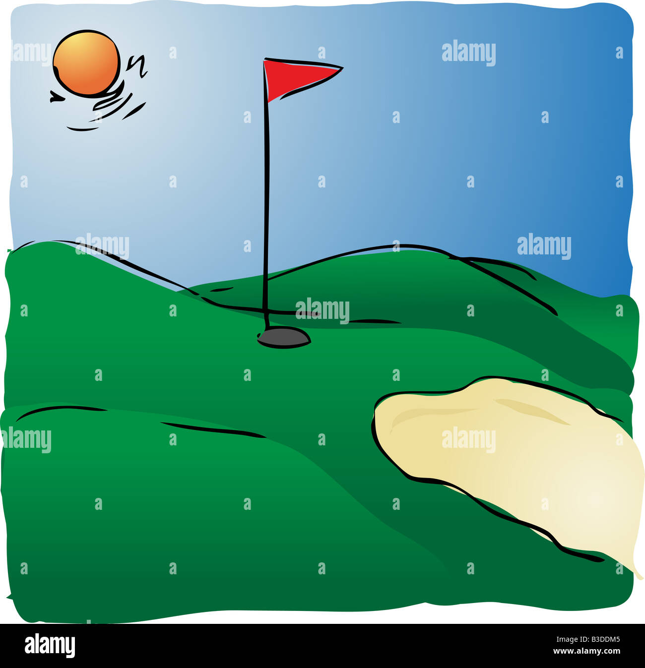 Golf course illustration hi-res stock photography and images - Alamy