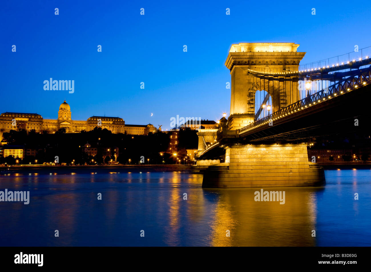 the chain bridge in Budapest Hungary Stock Photo - Alamy