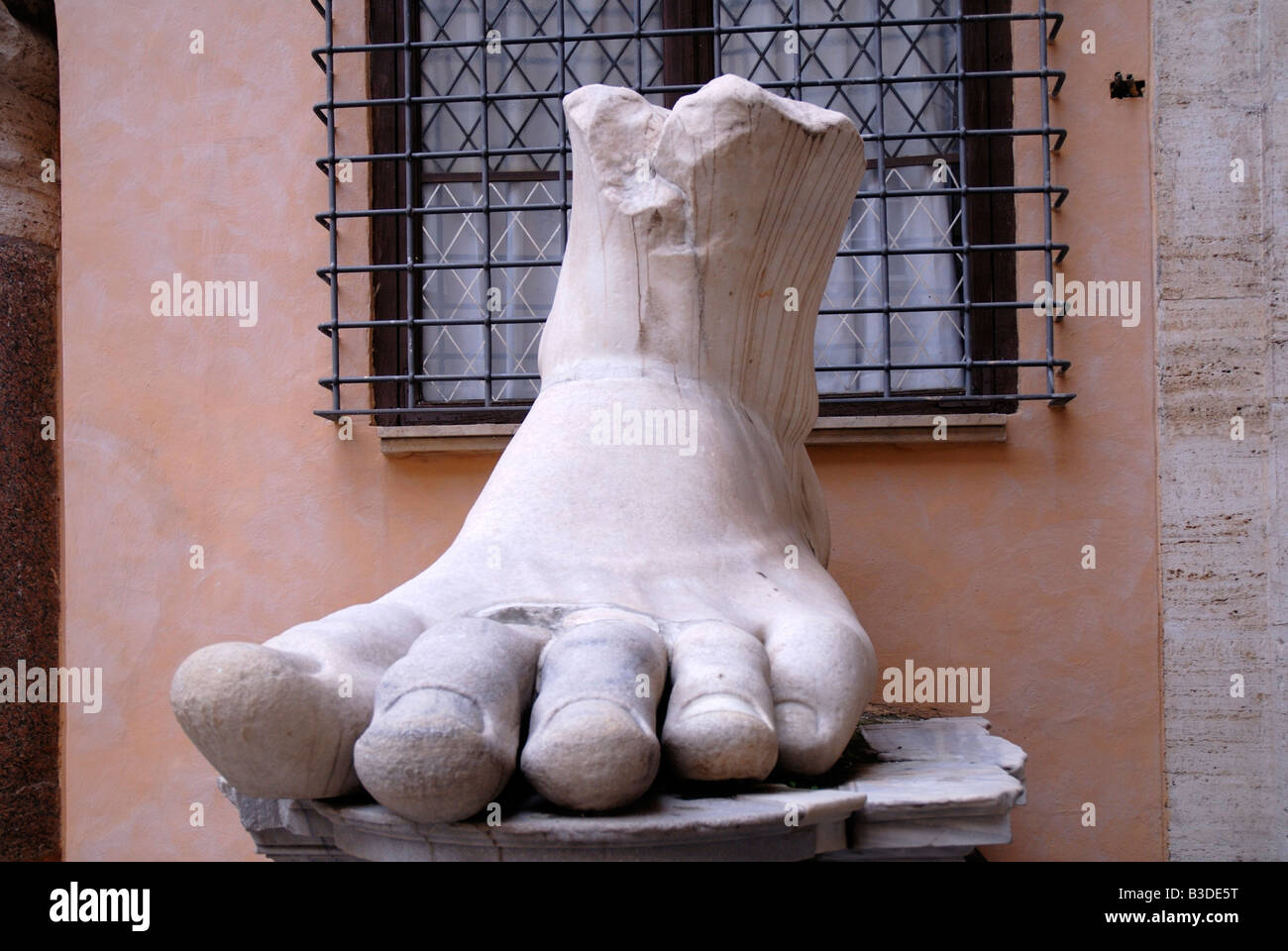 Enormous foot from statue of Emperor on Capitoline Hill Rome Italy ...