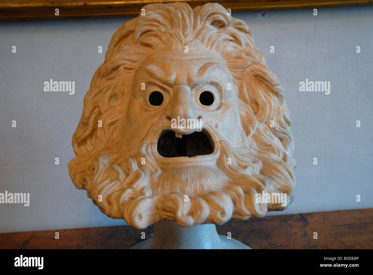 Stone Theatrical mask in Capitoline Museum in Rome Italy Stock Photo ...
