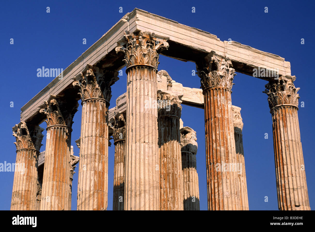 Greece, Athens, temple of Olympian Zeus, corinthian columns Stock Photo ...