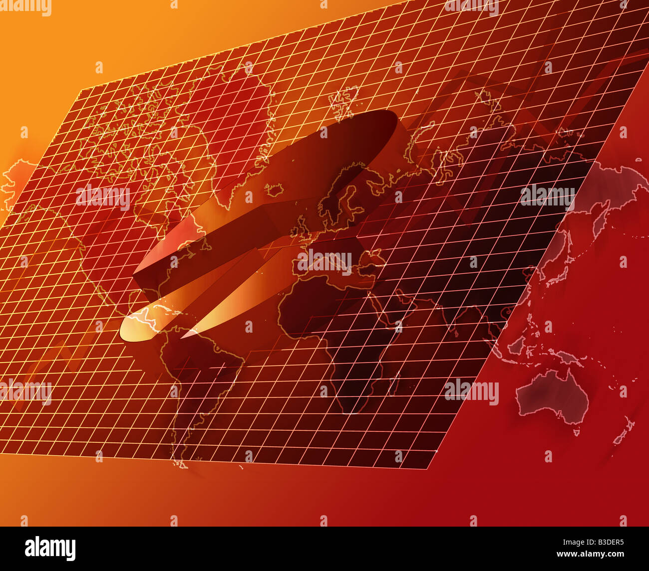 International finance world map with financial pie chart Stock Photo ...