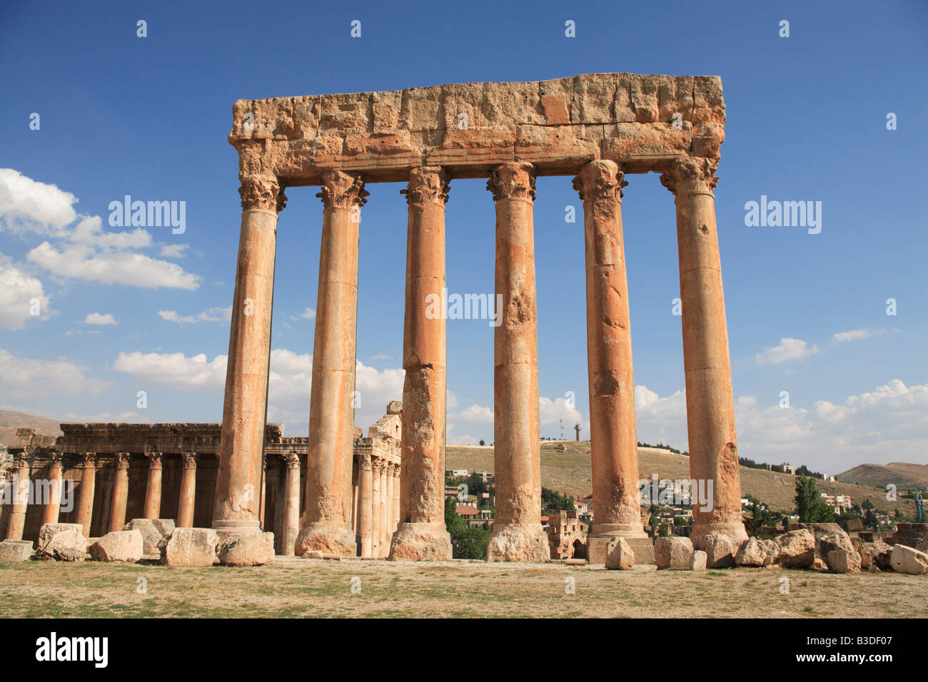 Temple of Jupiter in the Baalbek temple complex Bekka Valley Lebanon ...