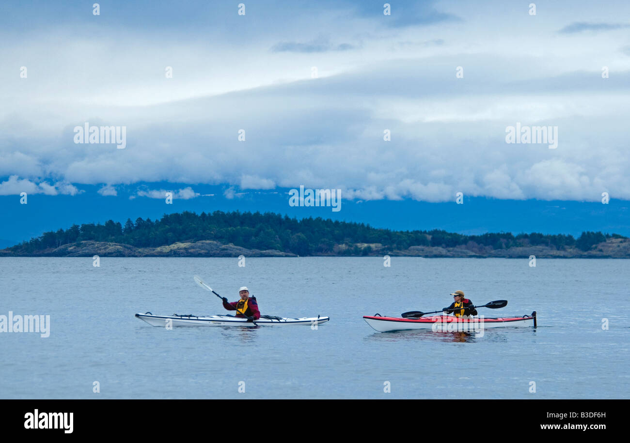 Kayaking in the Strait of Georgia Vancouver Island BC Canada BCY 0695 ...