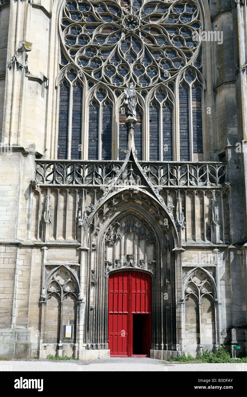 The doorway into the cathedral in Sens France Europe Stock Photo - Alamy