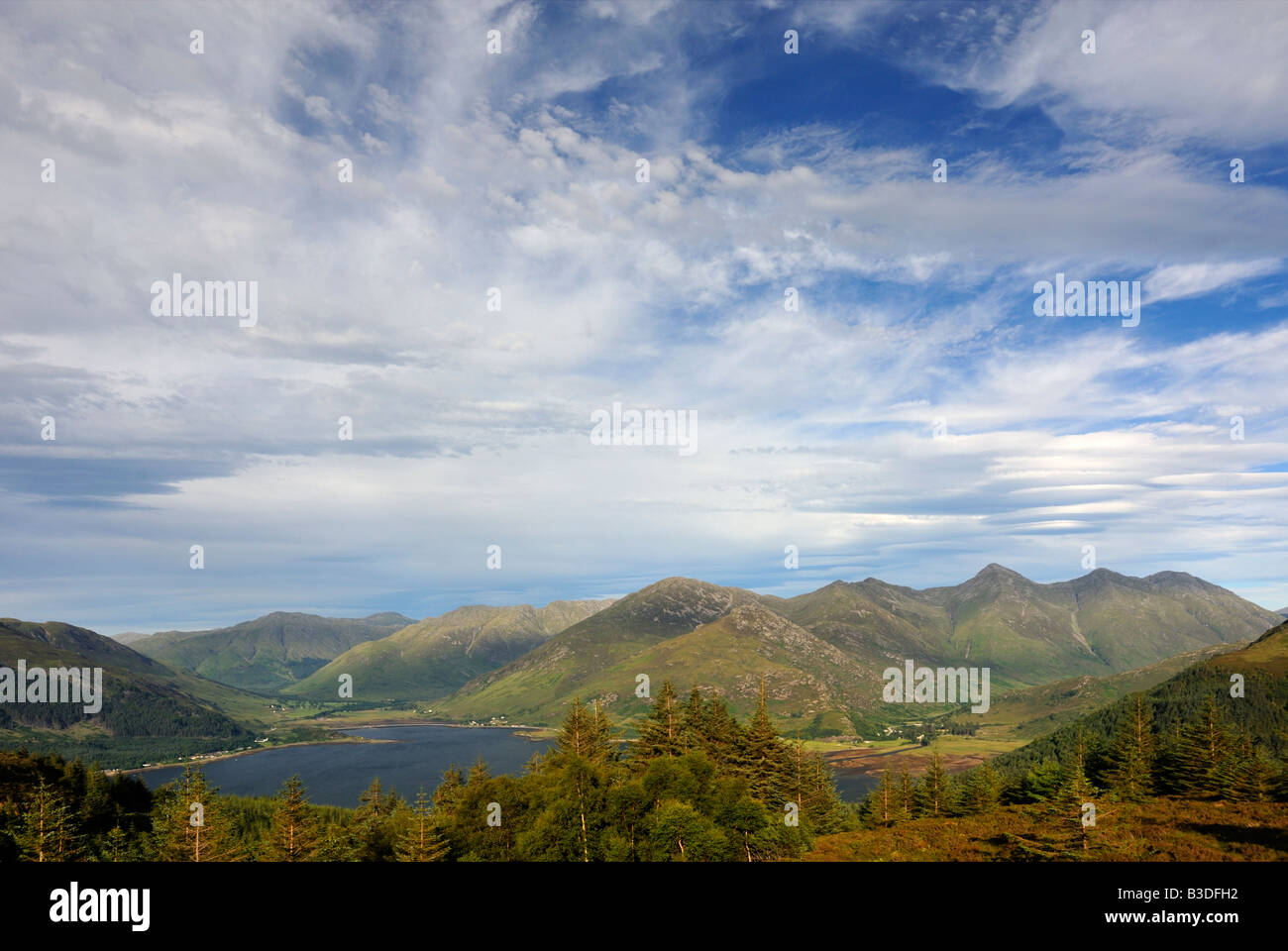 The Five Sisters of Kintail from the Mam Ratagan, Loch Duich, Glenshiel ...