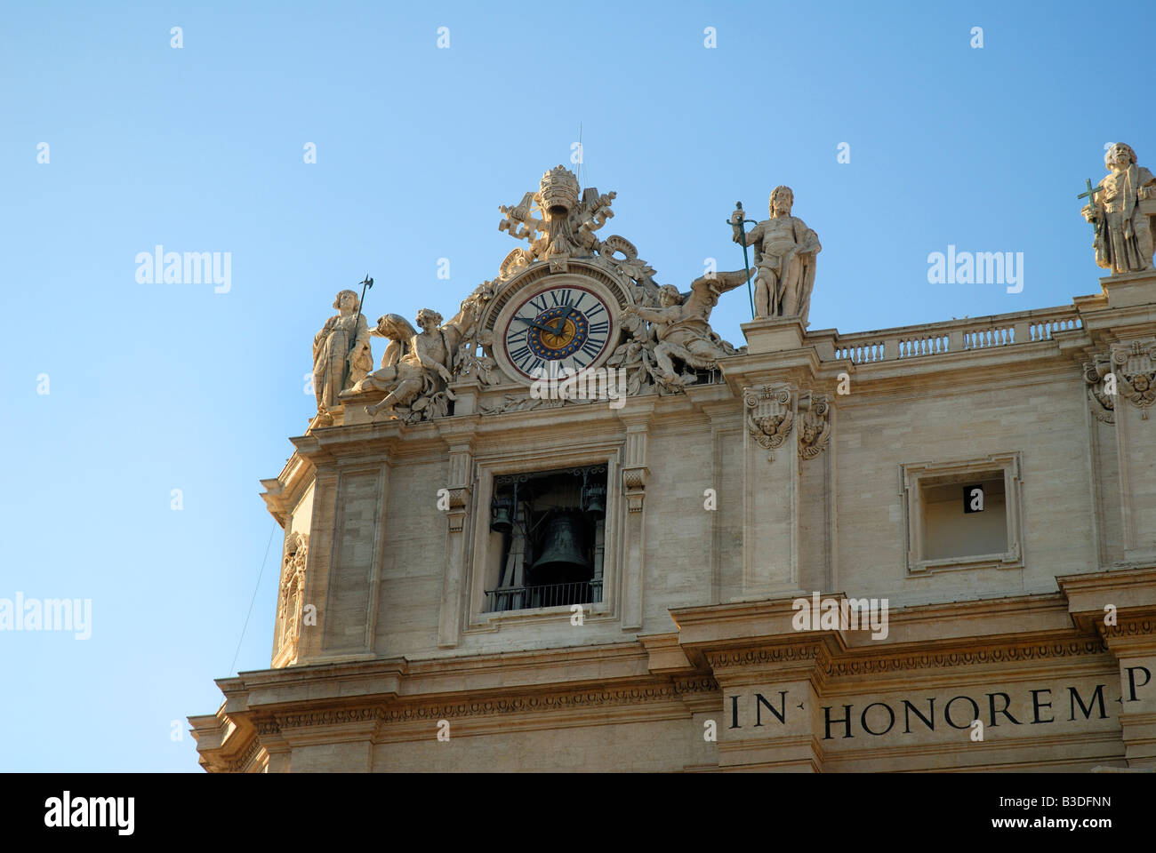 Clock on St Peters Basilica in Rome Italy at Christmas Stock Photo - Alamy