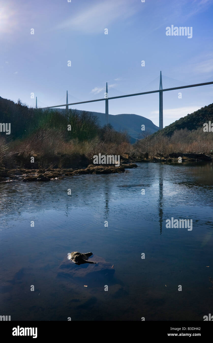 Pont De Millau, Millau Bridge, crossing the Tarn River, South France ...