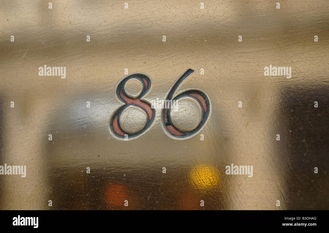 Number 86 metal sign Stock Photo - Alamy