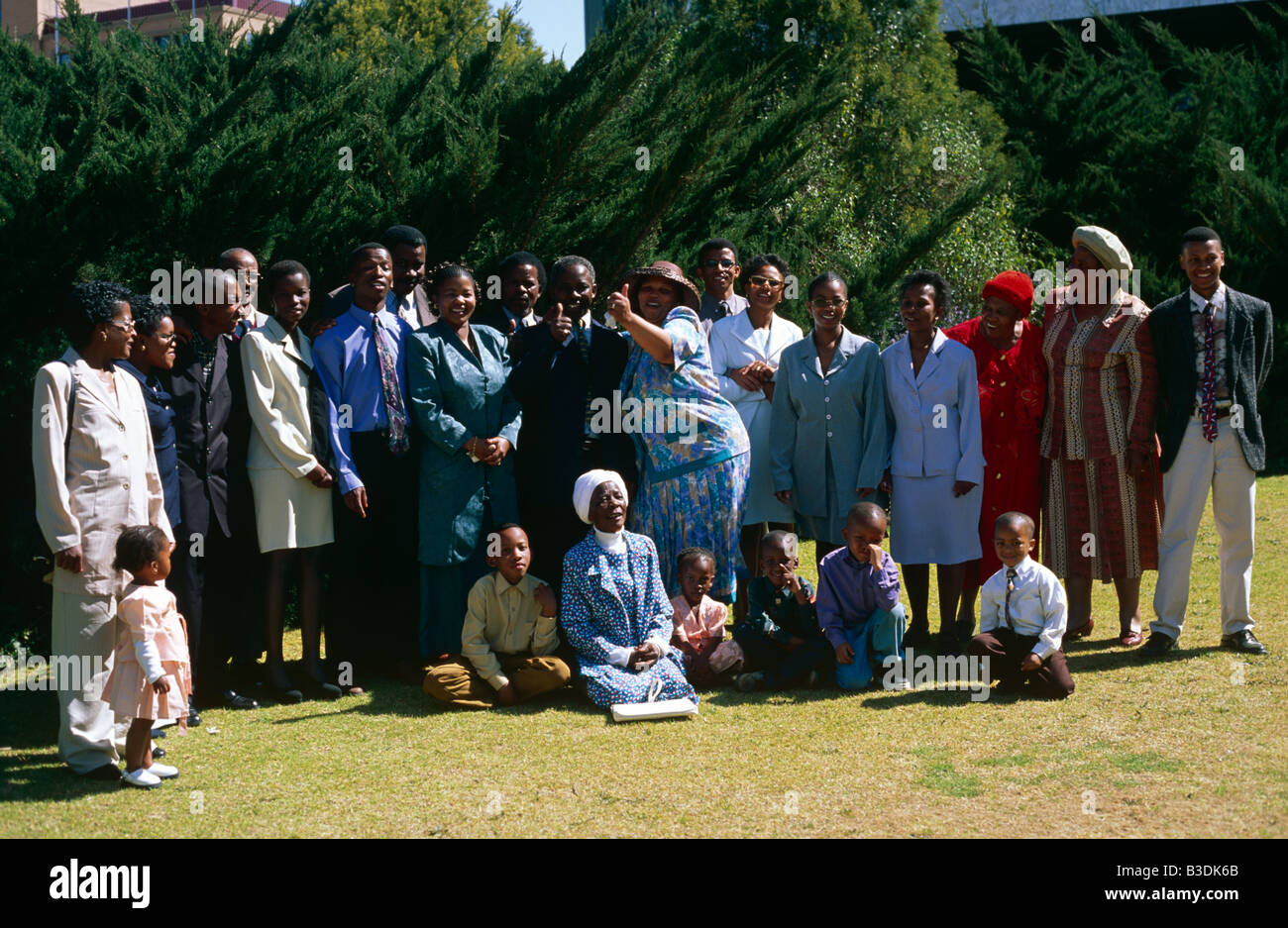 Wedding guests pose for a portrait in South Africa Stock Photo - Alamy