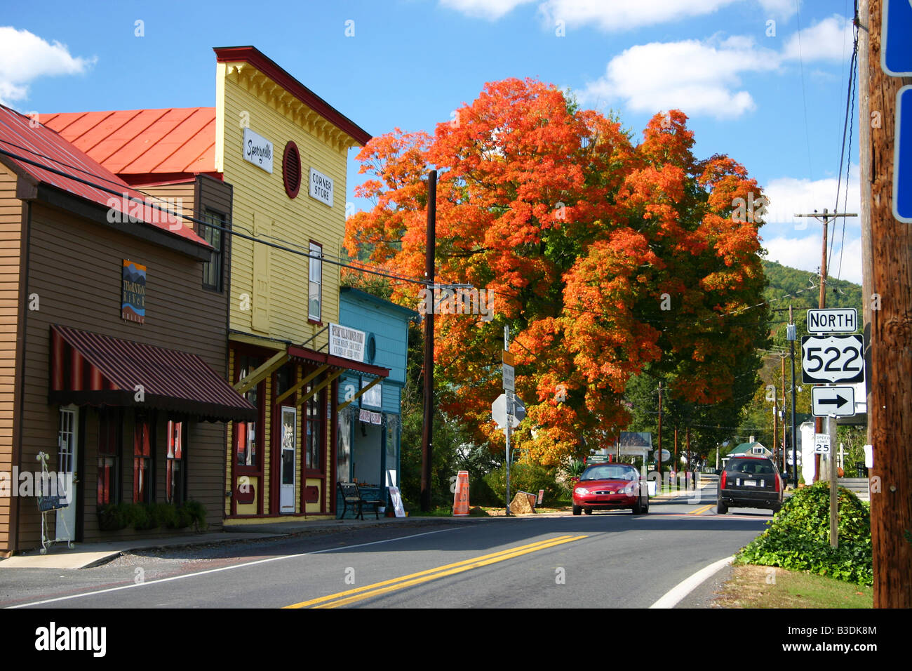 Colorful Sperryville, a small town in the Shenandoah Valley in Virginia ...