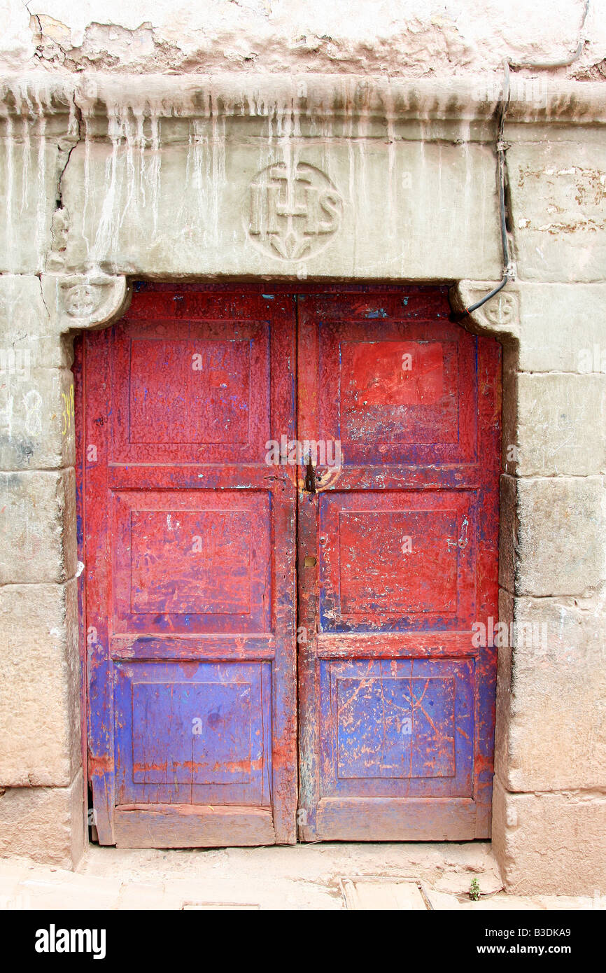 A colorful doorway in Cusco Peru Stock Photo - Alamy