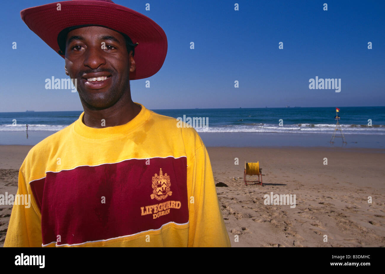 Lifeguard on beach, portrait, Durban, South Africa, Africa Stock Photo ...