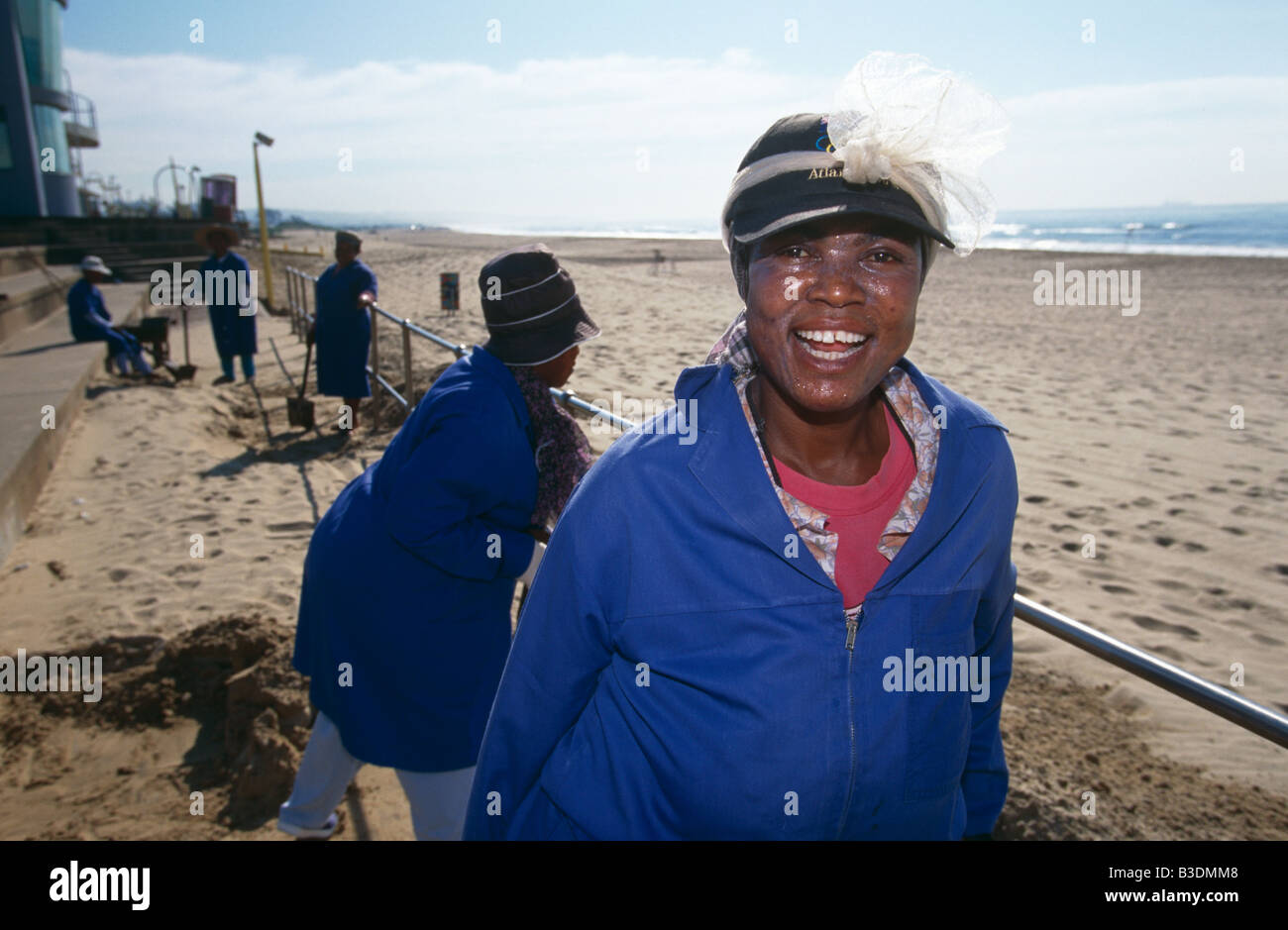 Workers at a beach in Durban, South Africa Stock Photo - Alamy