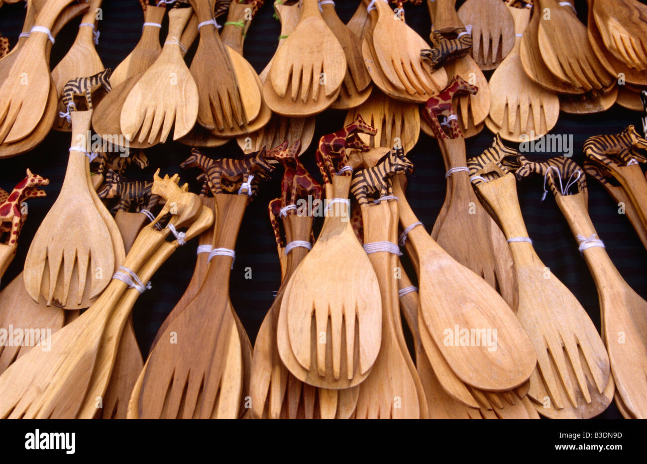 Wooden utensils in South Africa Stock Photo - Alamy