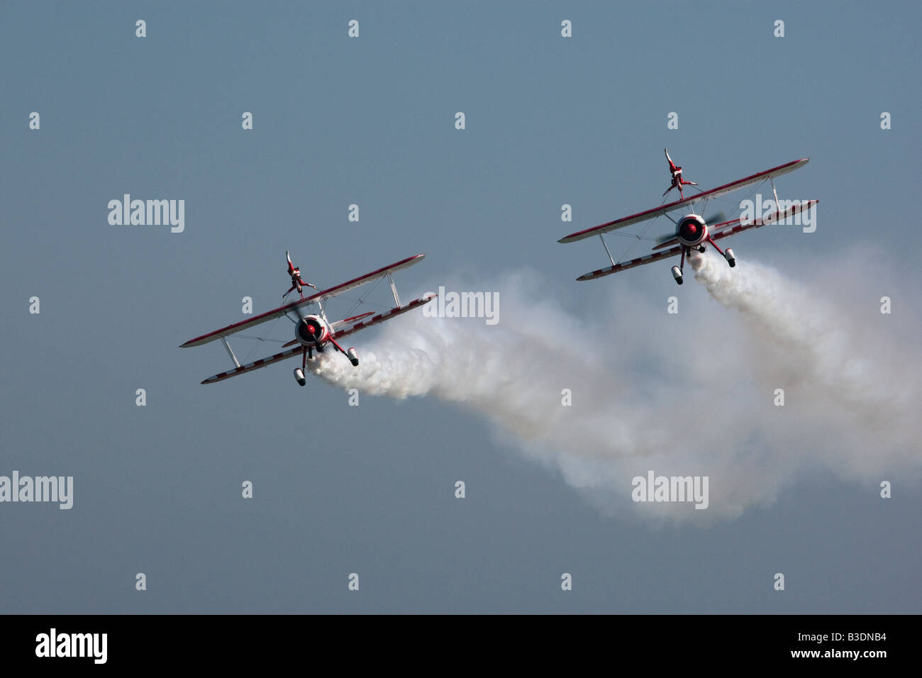 Wing-walker aerobatic flying display Stock Photo - Alamy