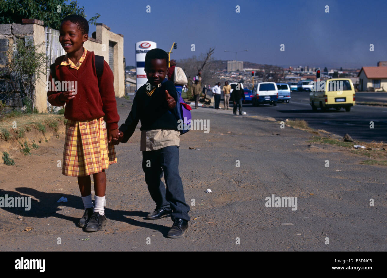 Children walking home from school in South Africa Stock Photo - Alamy