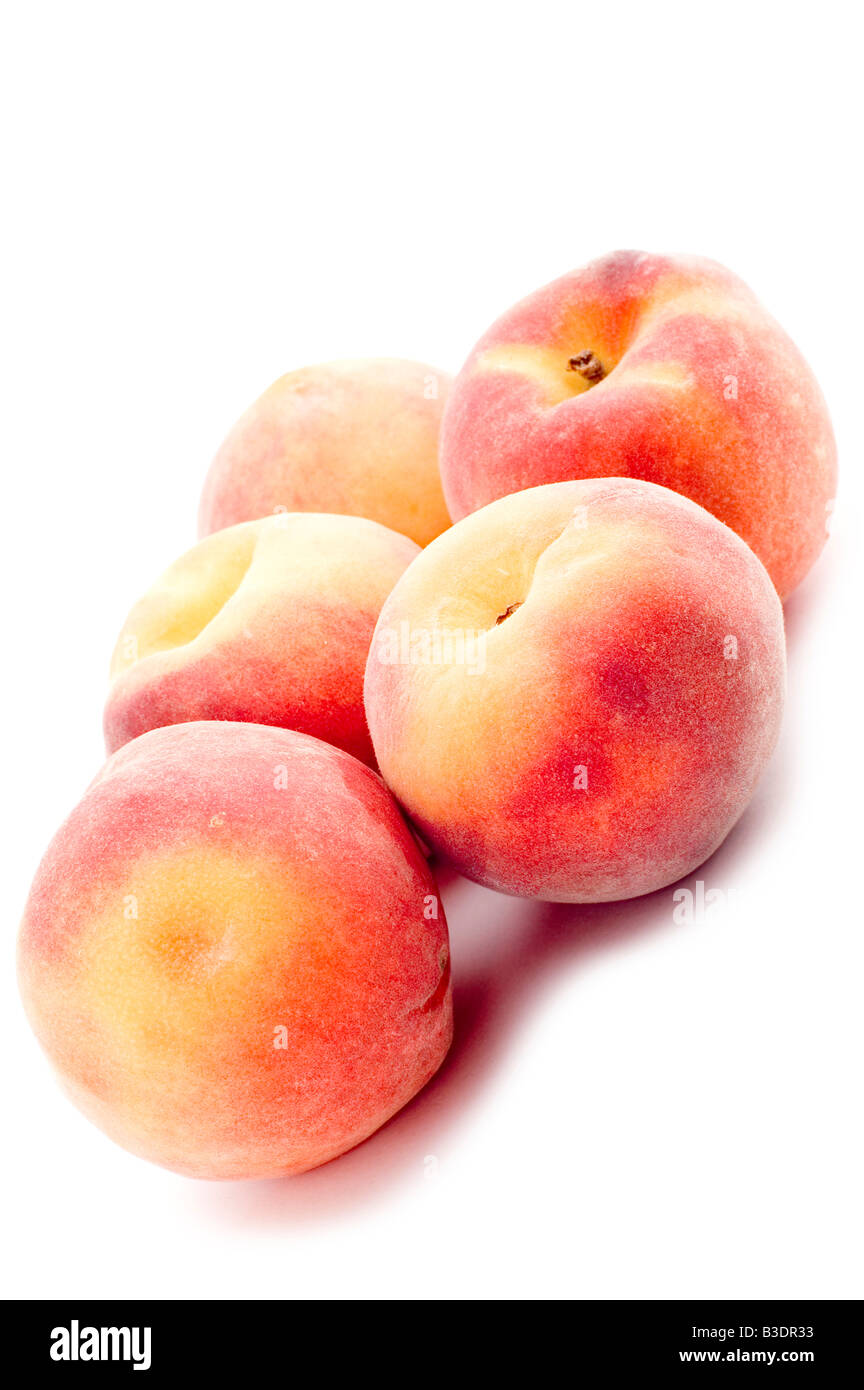 object on white raw food peach Stock Photo - Alamy