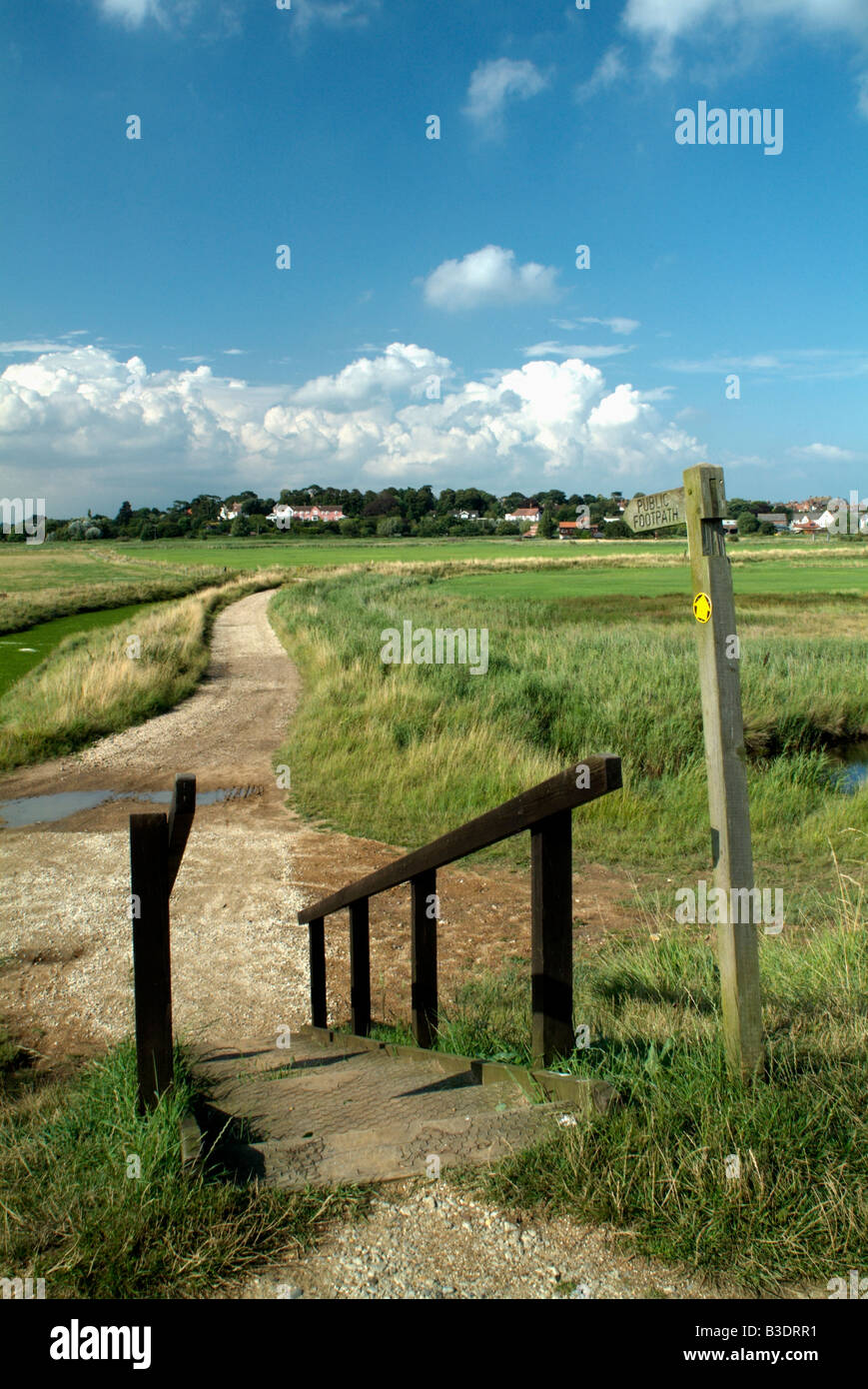 public foorpath over marshes at Aldeburgh Suffolk England Stock Photo ...