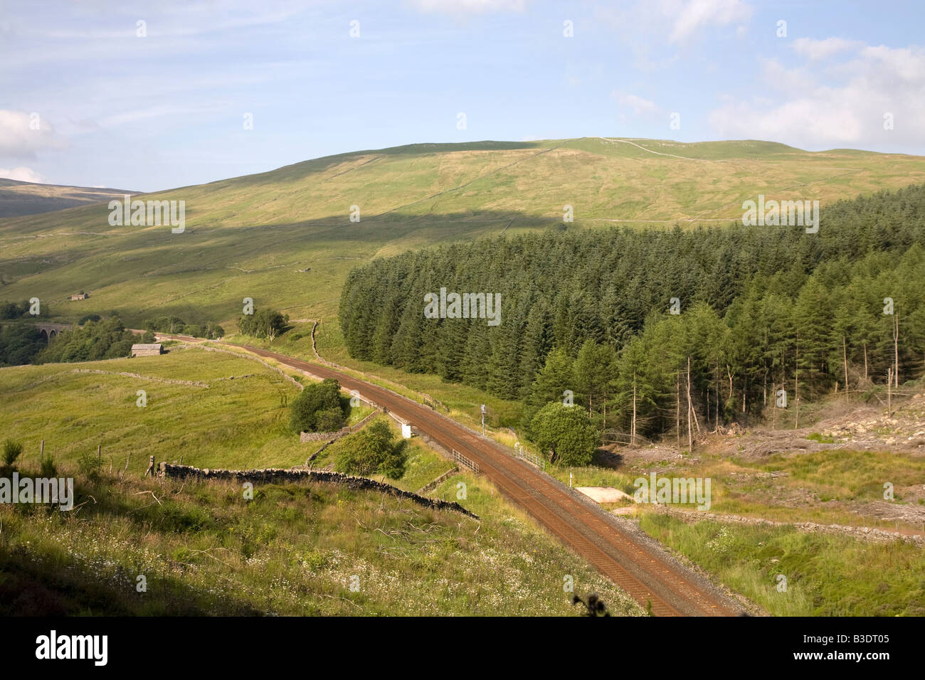 Railway line at Dent Yorkshire Dales UK July 2008 Stock Photo - Alamy