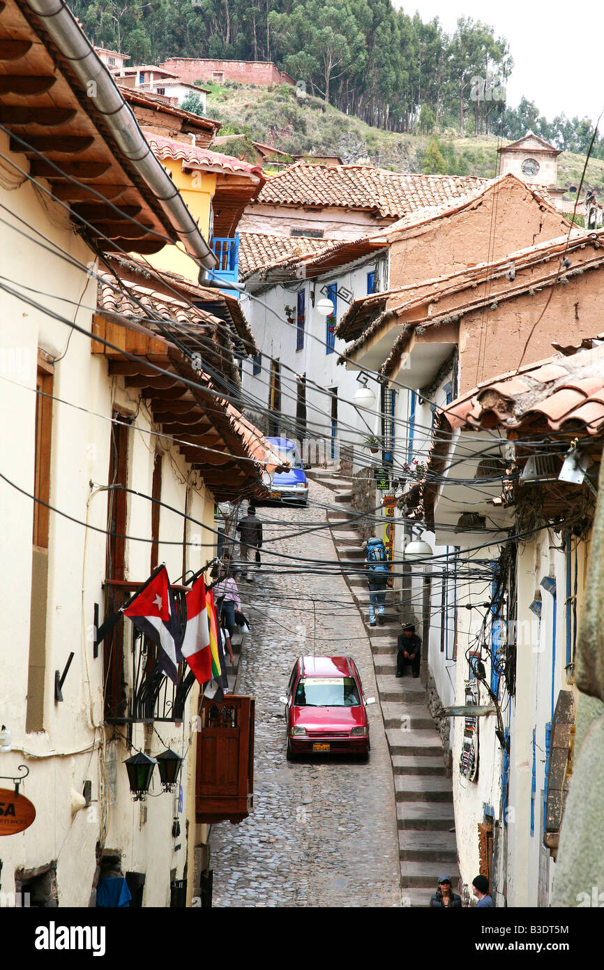 The steep streets of Cusco Stock Photo - Alamy