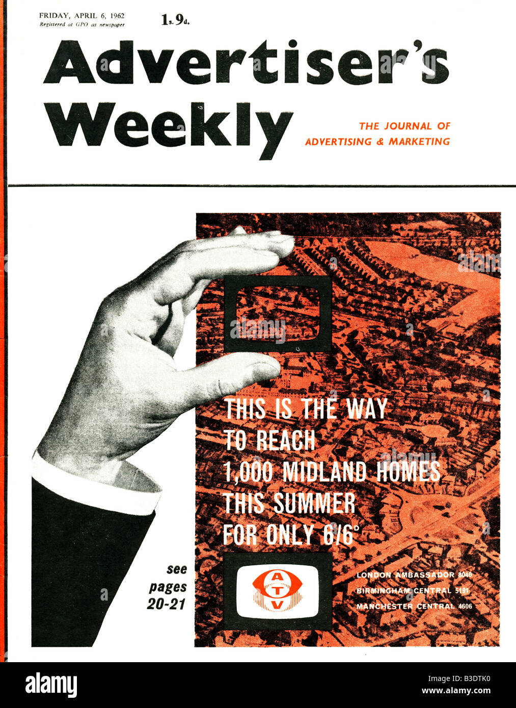 Advertiser's Weekly Journal Magazine 6 April 1962 with front cover ...