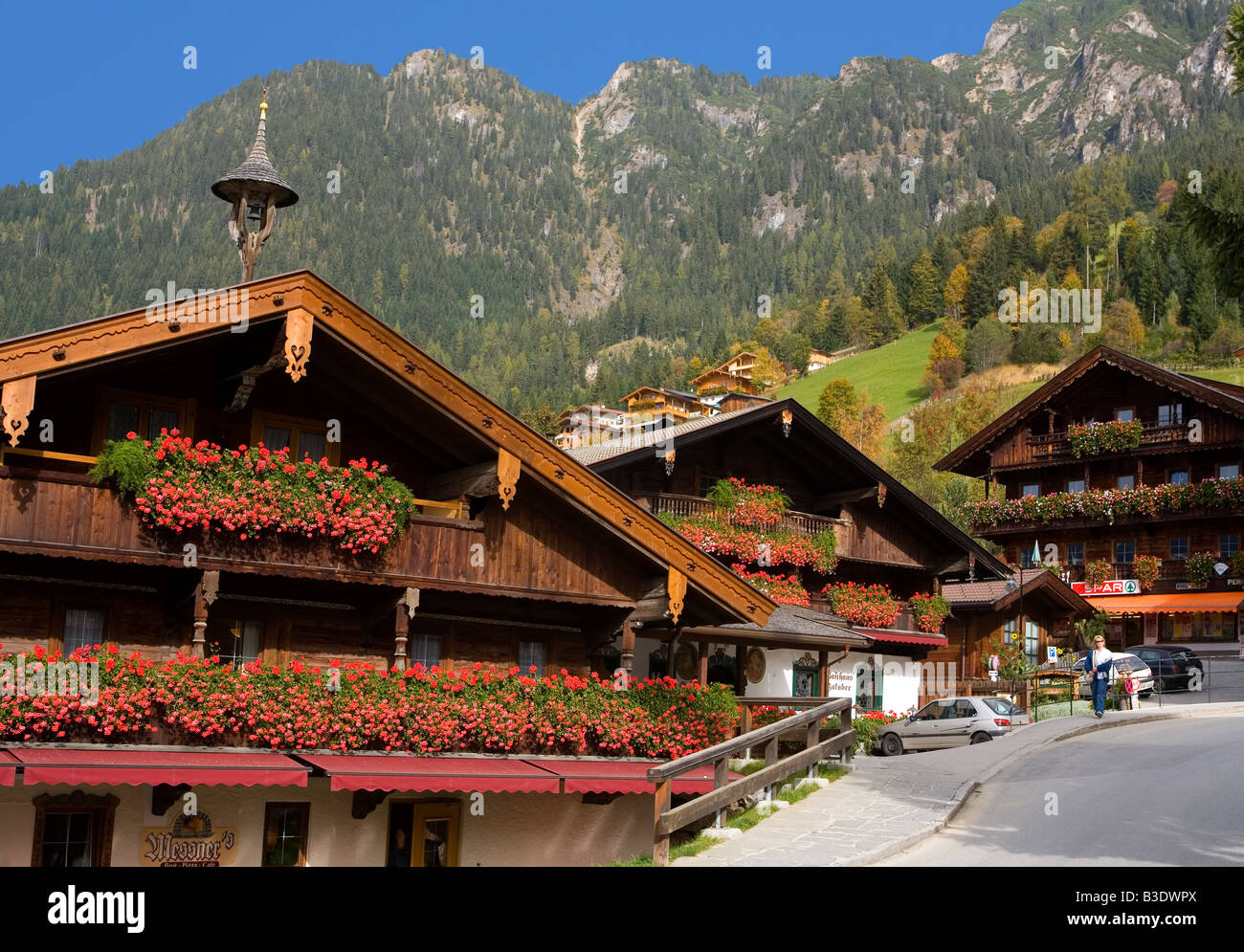 Albach town most flowered place in Austria Stock Photo - Alamy