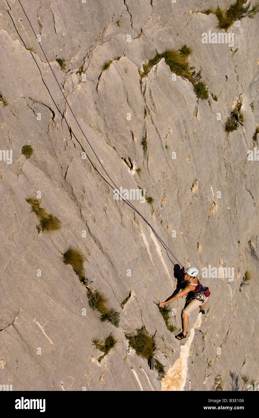 Europe France Provence Grand Canyon du Verdon climbing by Belvedere de ...