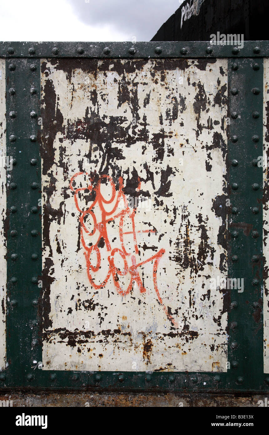 metal wall with graffiti Stock Photo - Alamy