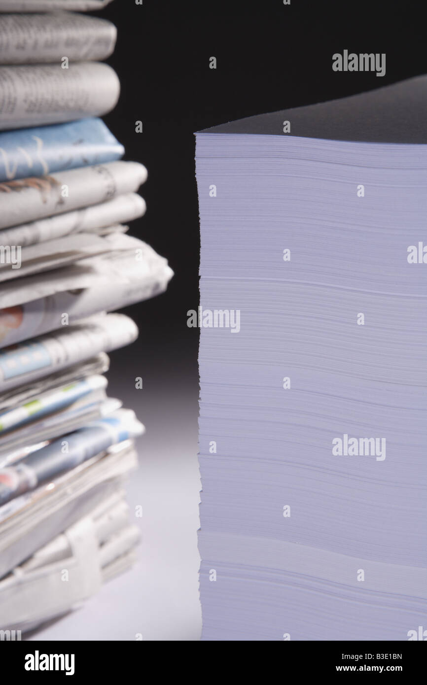 Stack of Paper and Newspaper Stock Photo - Alamy