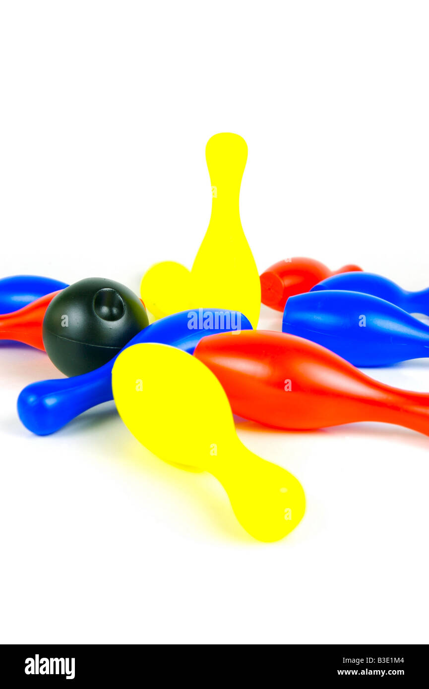 Ten pin bowling pins isolated against a white background Stock Photo ...