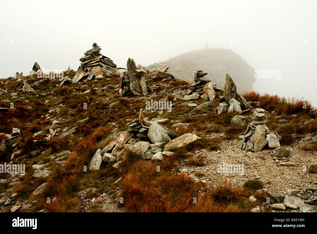 Stone statue filed - foggy shape, Rohace, Slovakia Stock Photo - Alamy