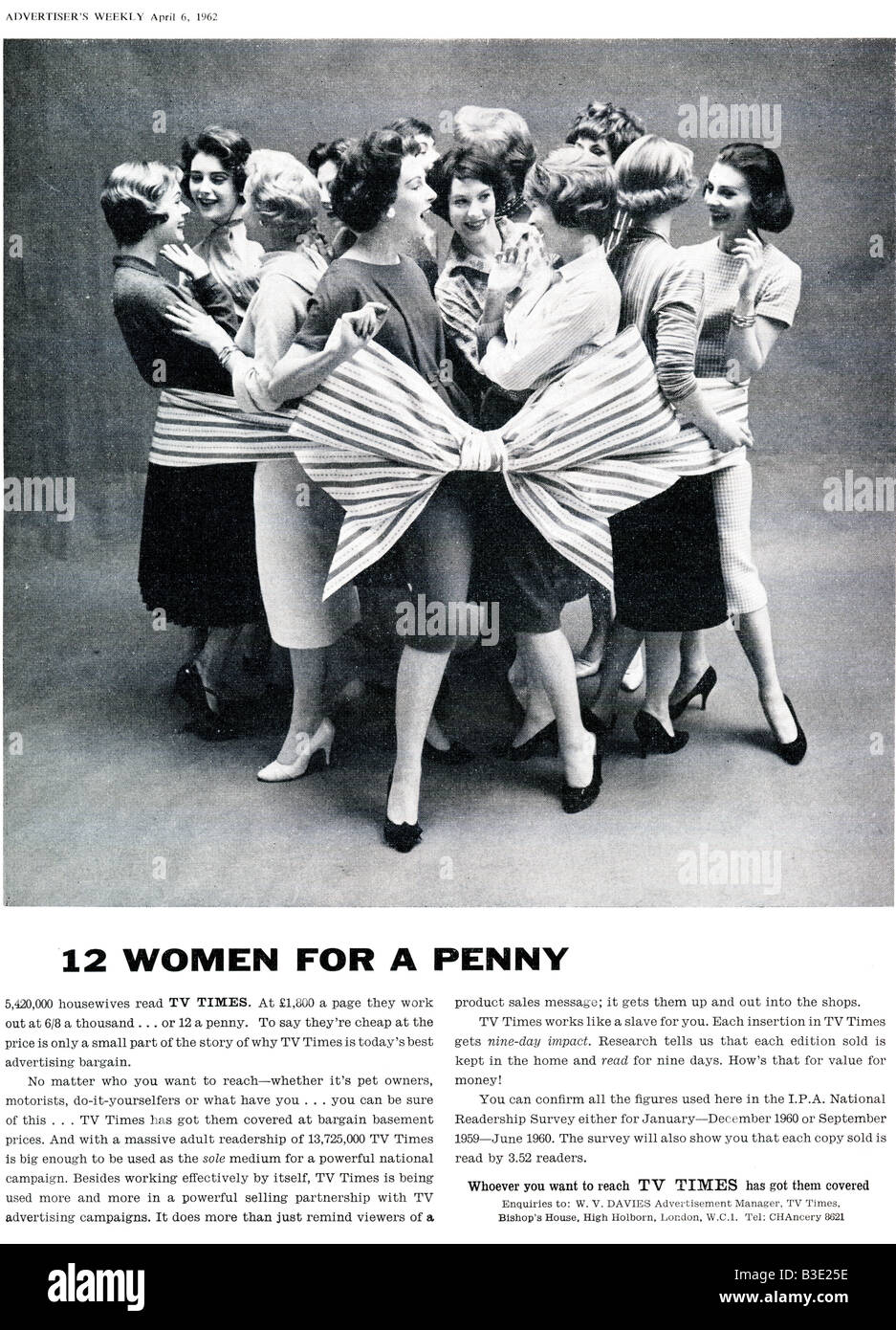 Advert for UK Commercial TV Times Advertising from Advertiser's Weekly ...