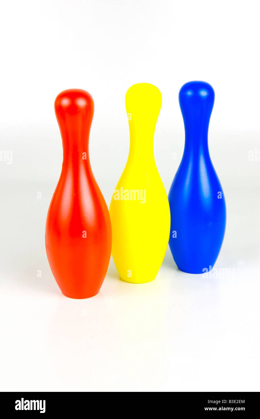 Ten pin bowling pins isolated against a white background Stock Photo ...