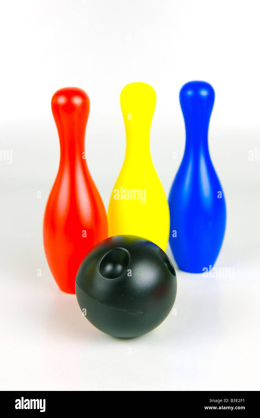 Ten pin bowling pins isolated against a white background Stock Photo ...