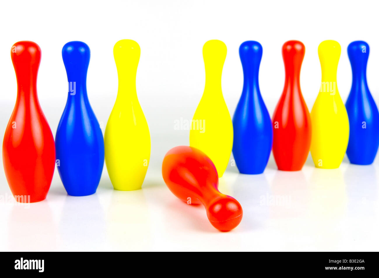 Ten pin bowling pins isolated against a white background Stock Photo ...