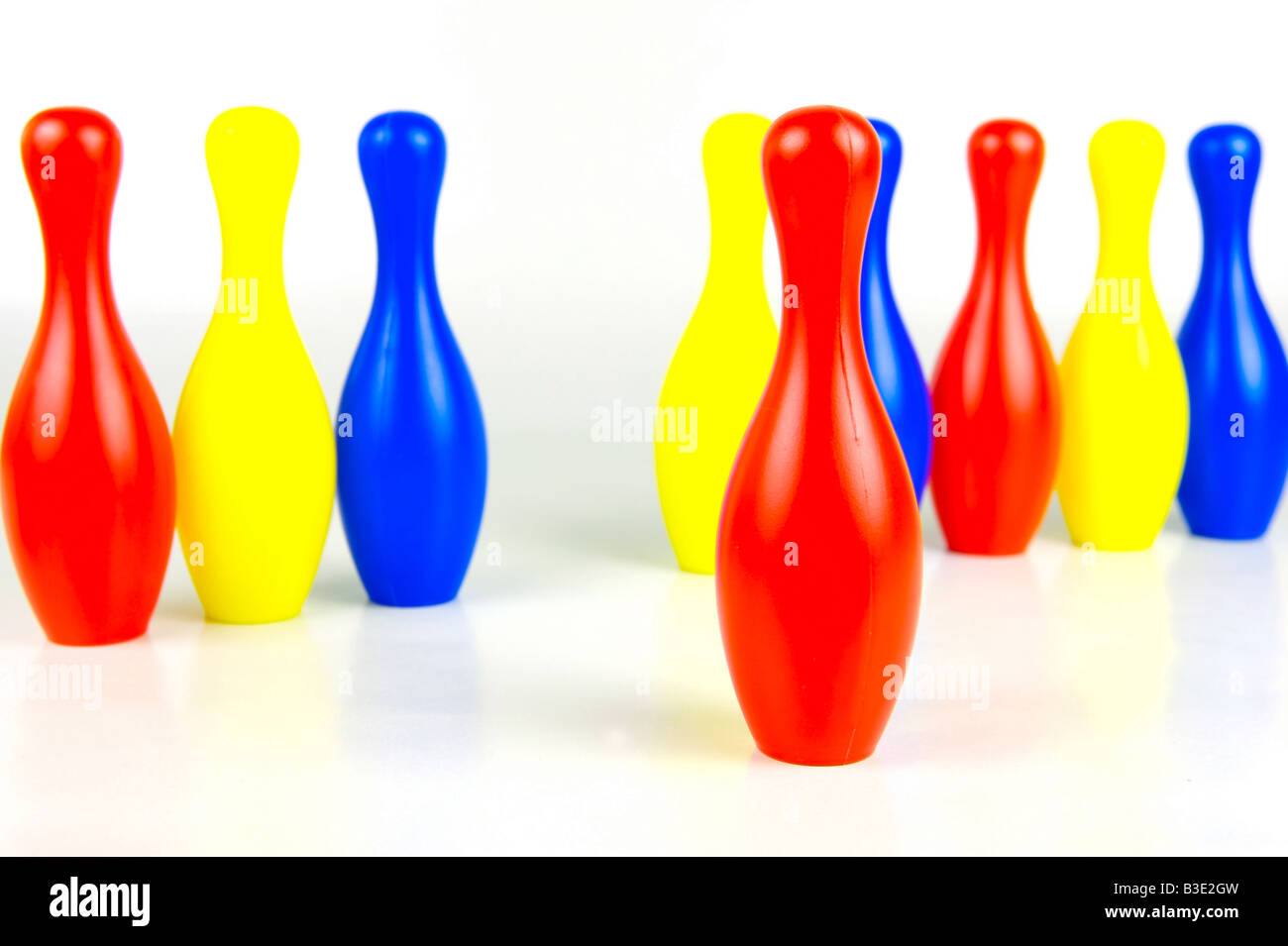 Ten pin bowling pins isolated against a white background Stock Photo ...