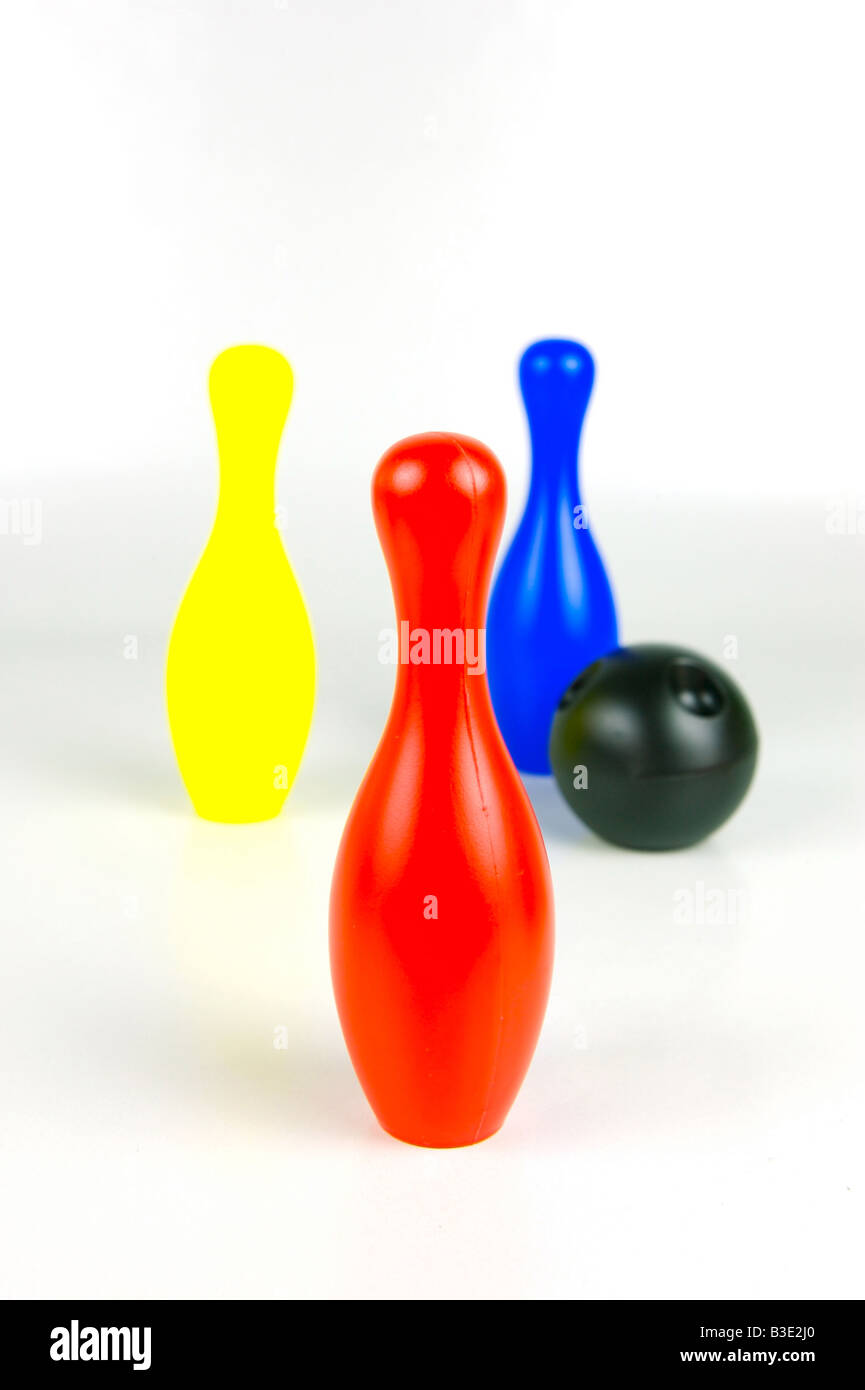 Ten pin bowling pins isolated against a white background Stock Photo ...