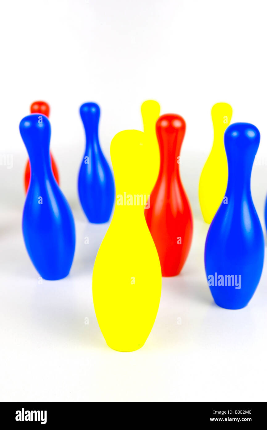 Ten pin bowling pins isolated against a white background Stock Photo ...