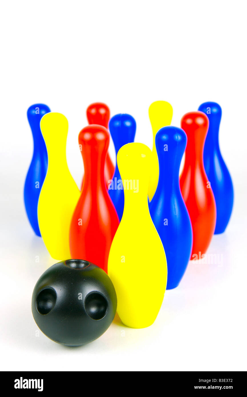 Ten pin bowling pins isolated against a white background Stock Photo ...