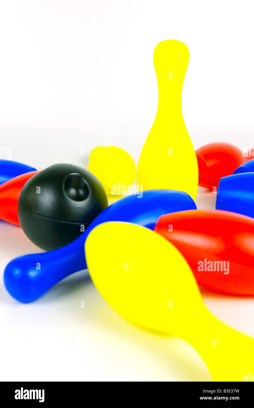 Ten pin bowling pins isolated against a white background Stock Photo ...