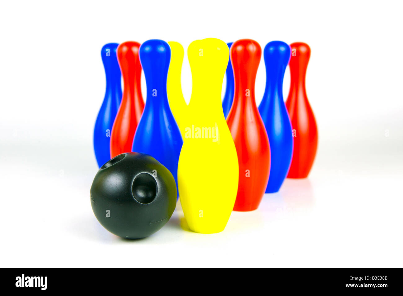 Ten pin bowling pins isolated against a white background Stock Photo ...