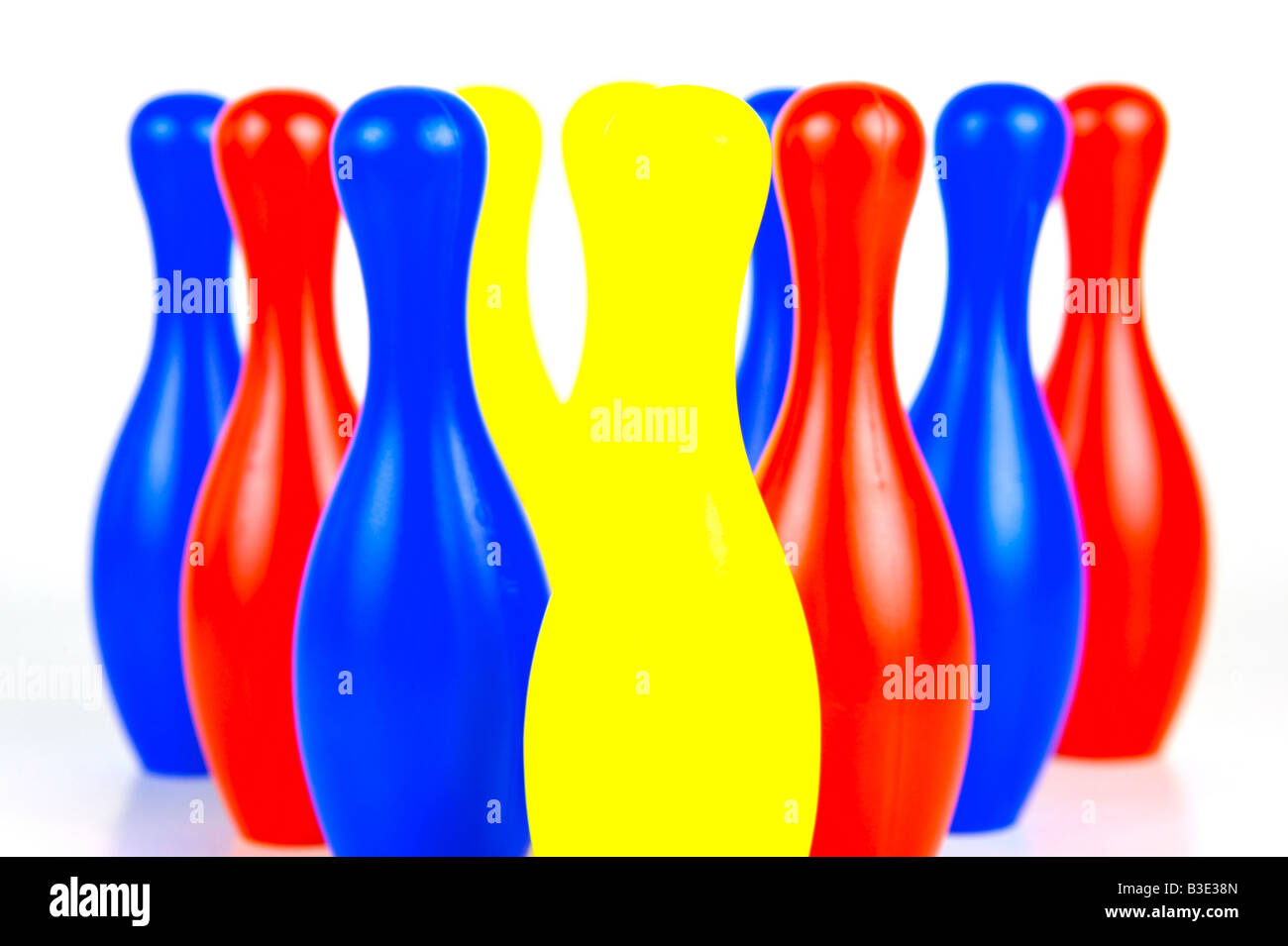 Ten pin bowling pins isolated against a white background Stock Photo ...