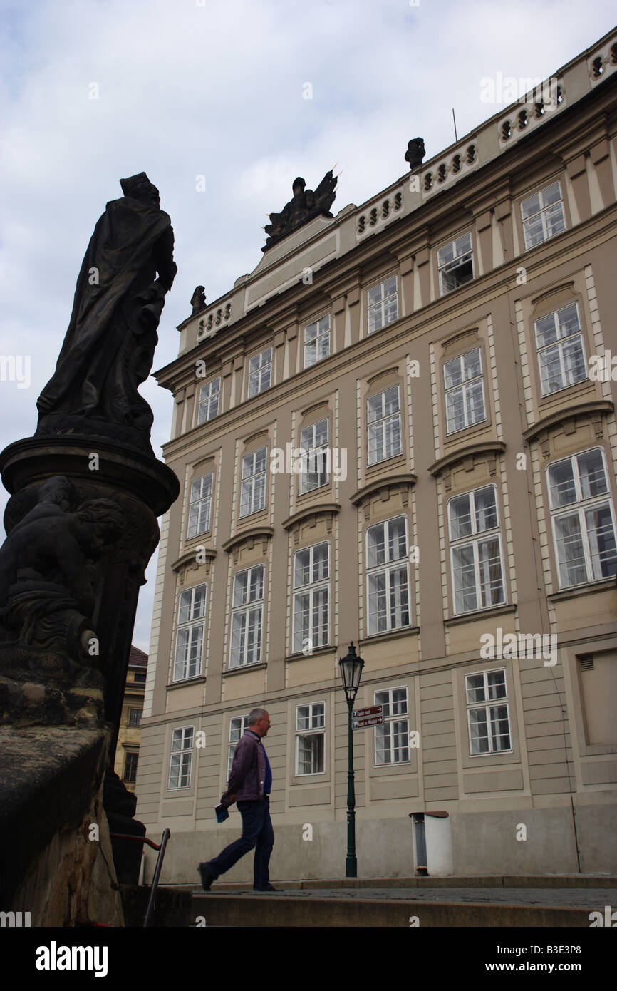 A government worker walks to an office inside Prague Castle the seat of ...
