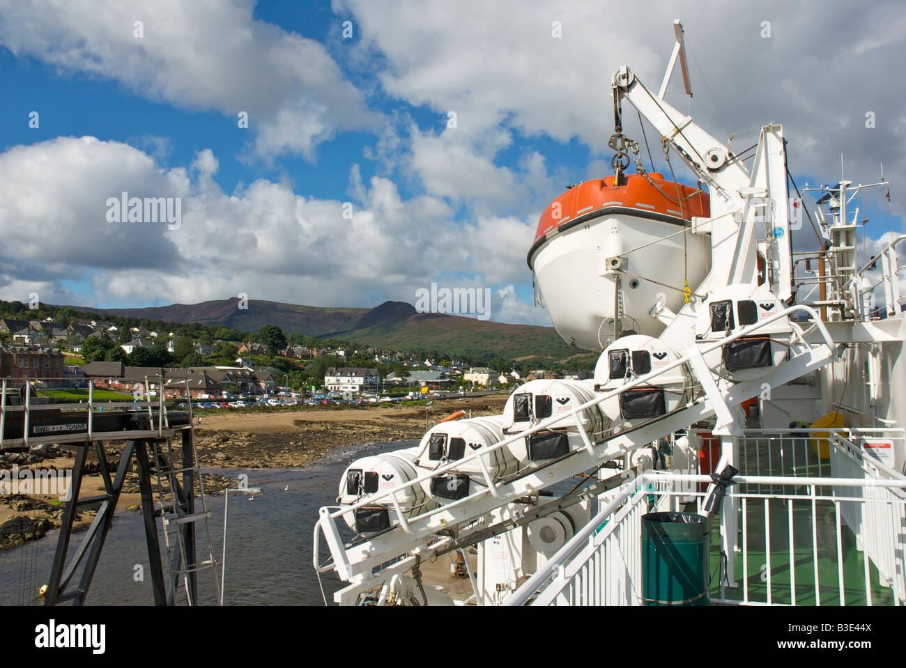 On board the ferry to Ardrossan, at the quay, Brodick, Isle of Arran ...