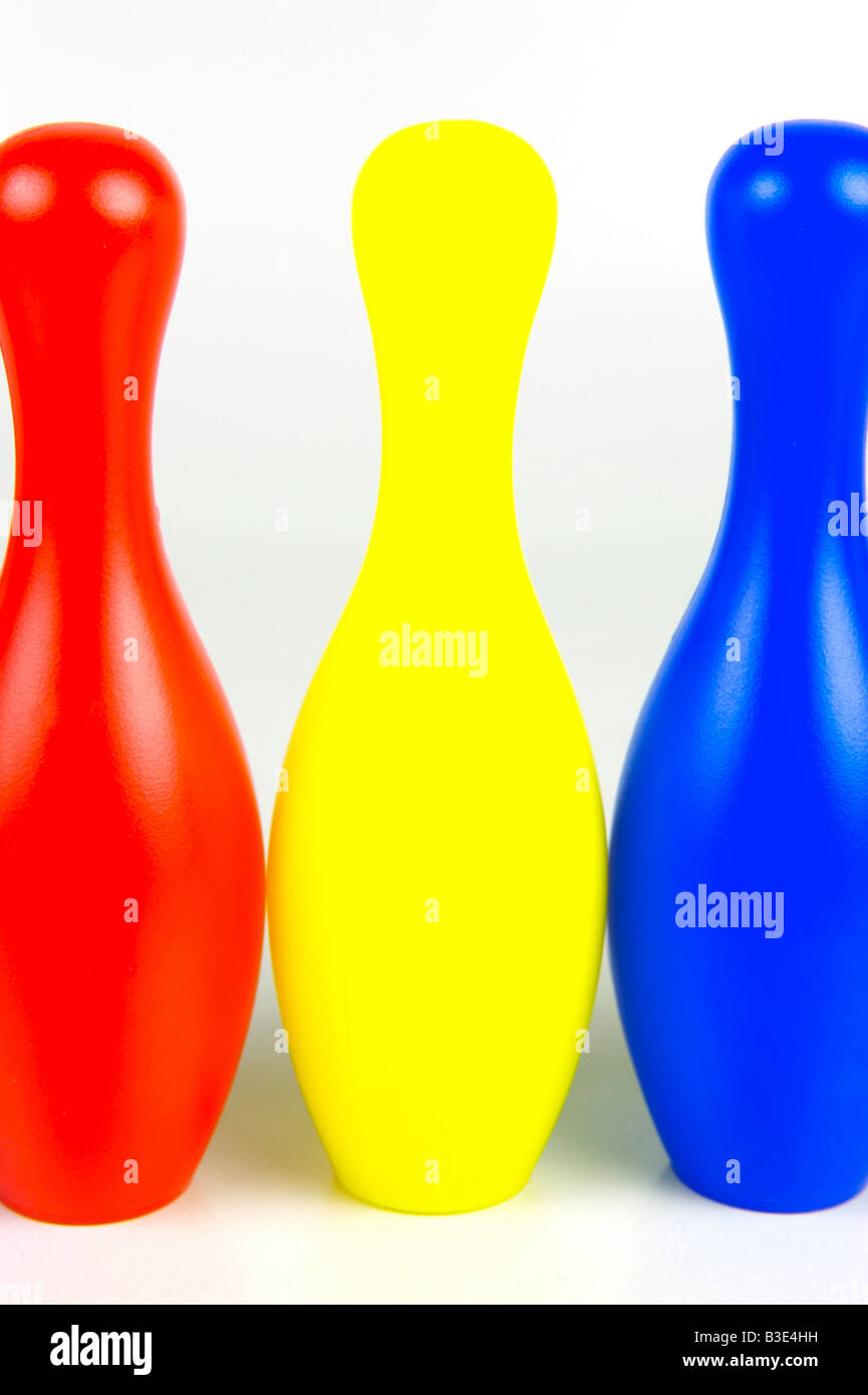 Ten pin bowling pins isolated against a white background Stock Photo ...