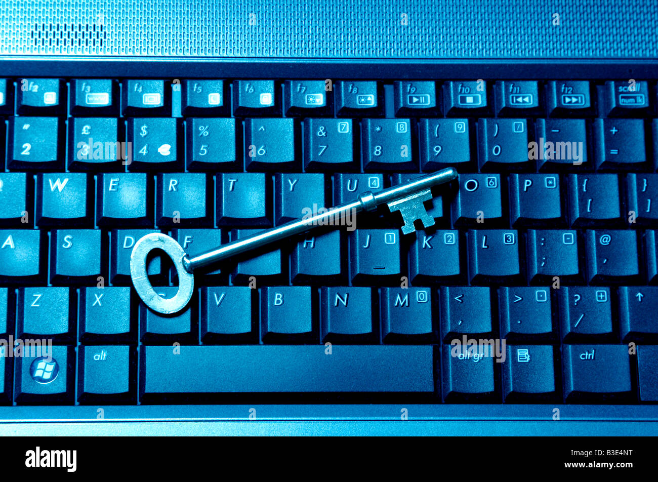 Key on computer keyboard close up Stock Photo - Alamy