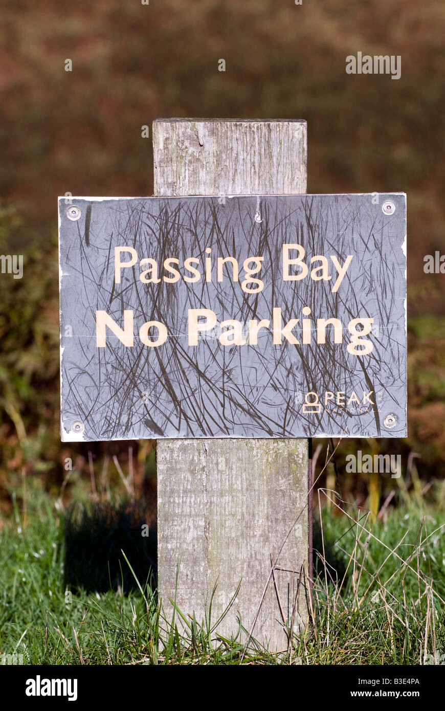 Sign for No Parking passing bay only in Derbyshire "Great Britain Stock ...