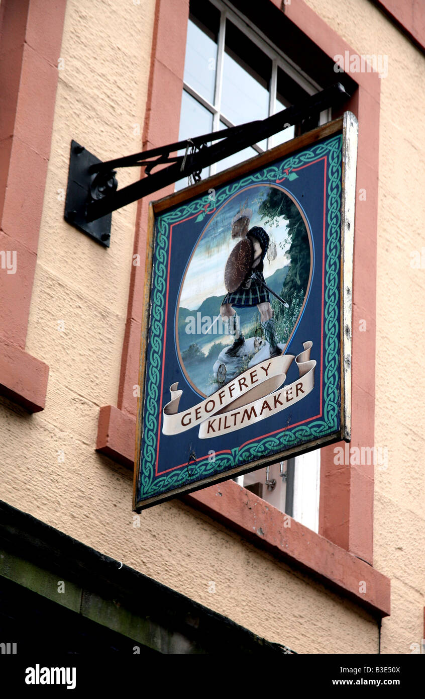 Sign on kiltmaker's shop in Edinburgh's Royal Mile Stock Photo - Alamy