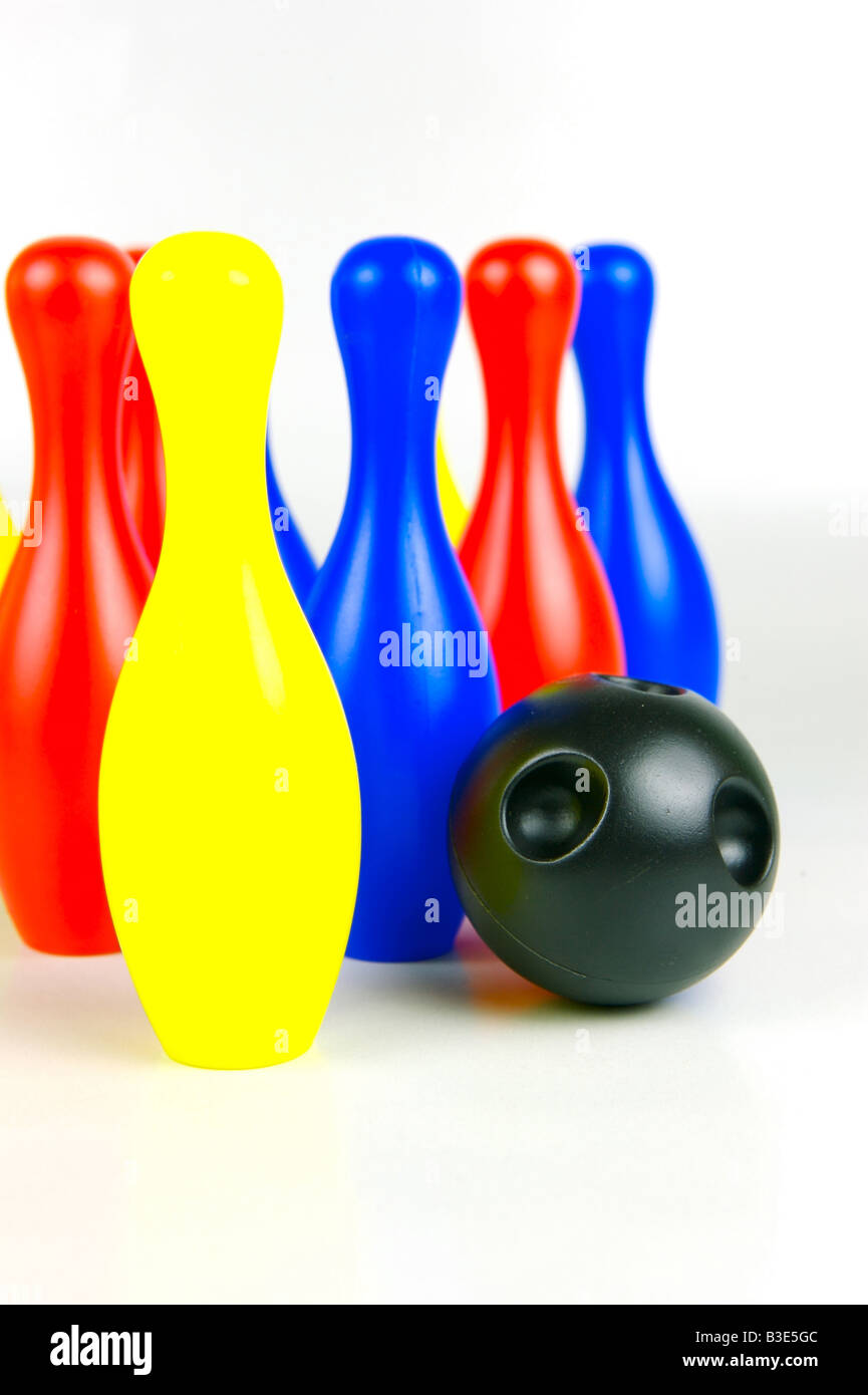 Ten pin bowling pins isolated against a white background Stock Photo ...